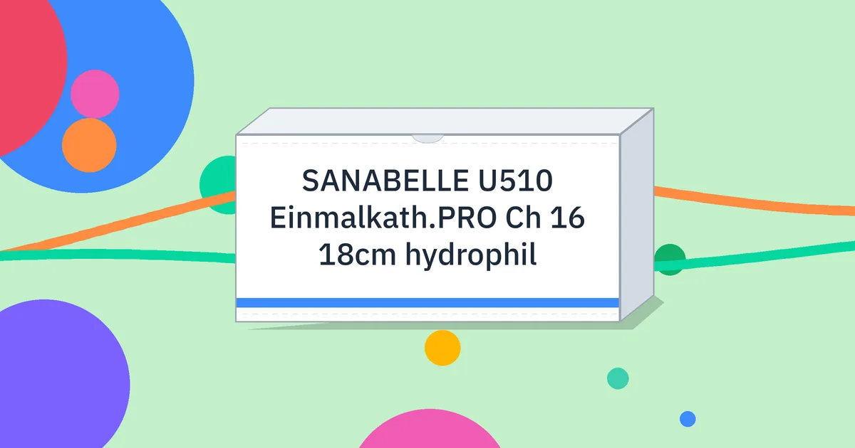 Symbolbild: Packung mit der Aufschrift SANABELLE U510 Einmalkath.PRO Ch 16 18cm hydrophil (PZN 13723473) – Verfügbarkeit und Bezug in Apotheken in Frankfurt am Main
