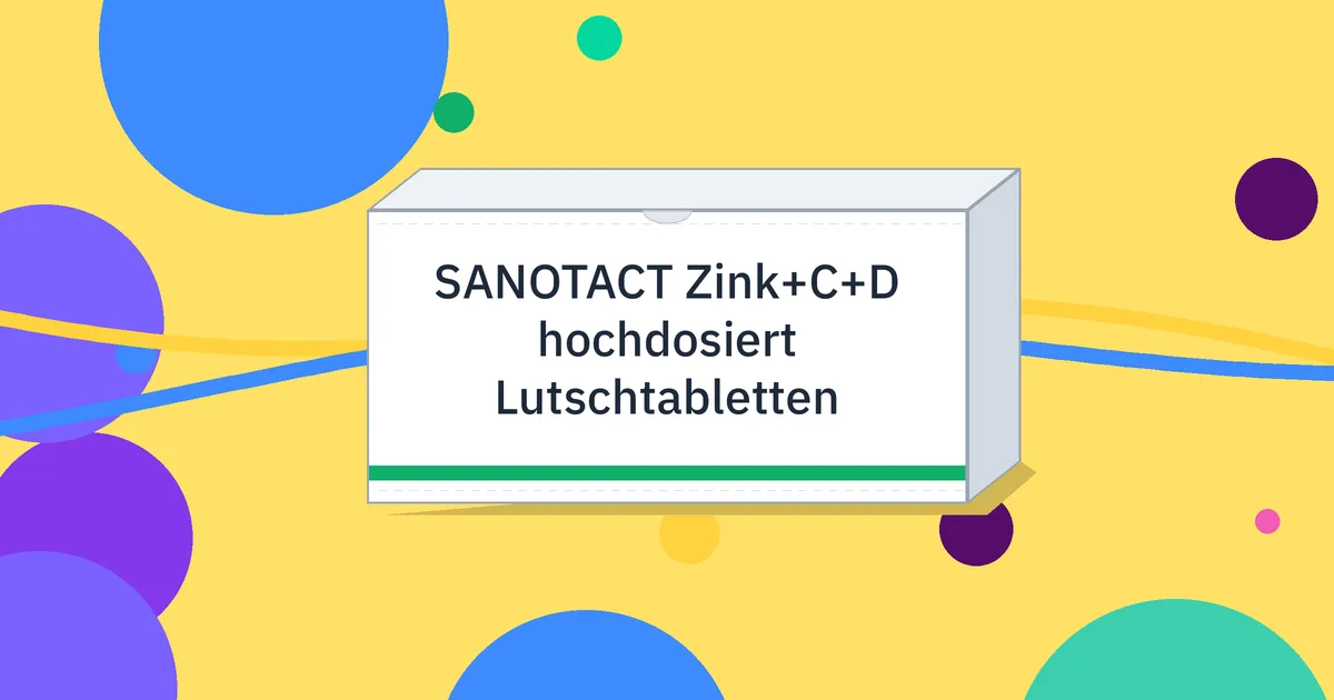Symbolbild: Packung mit der Aufschrift SANOTACT Zink+C+D hochdosiert Lutschtabletten (PZN 19794959) – Verfügbarkeit und Bezug in Apotheken in Frankfurt am Main