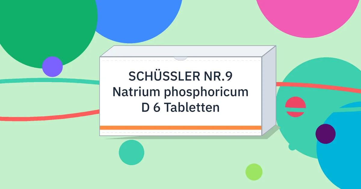 Symbolbild: Packung mit der Aufschrift SCHÜSSLER NR.9 Natrium phosphoricum D 6 Tabletten (PZN 10990647) – Verfügbarkeit und Bezug in Apotheken in Frankfurt am Main