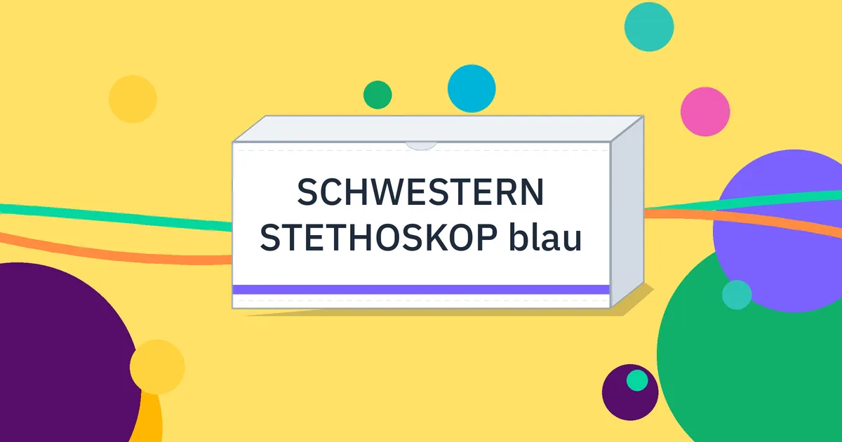 Symbolbild: Packung mit der Aufschrift SCHWESTERN STETHOSKOP blau (PZN 08882896) – Verfügbarkeit und Bezug in Apotheken in Frankfurt am Main