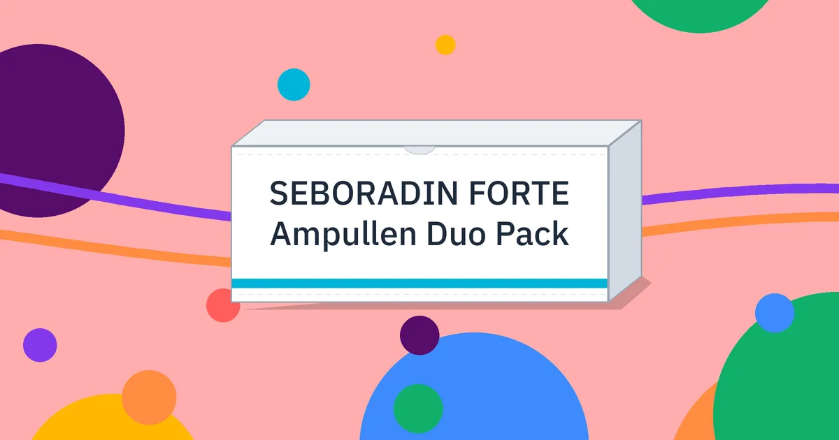 Symbolbild: Packung mit der Aufschrift SEBORADIN FORTE Ampullen Duo Pack (PZN 18402012) – Verfügbarkeit und Bezug in Apotheken in Frankfurt am Main