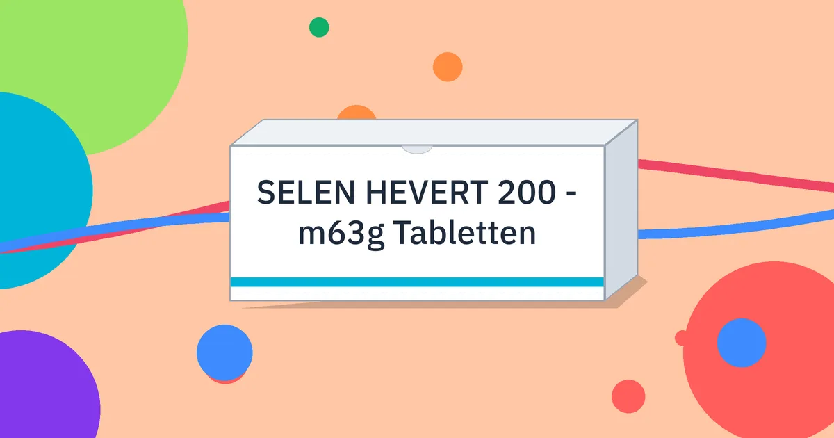 Symbolbild: Packung mit der Aufschrift SELEN HEVERT 200 -m63g Tabletten (PZN 19733308) – Verfügbarkeit und Bezug in Apotheken in Frankfurt am Main