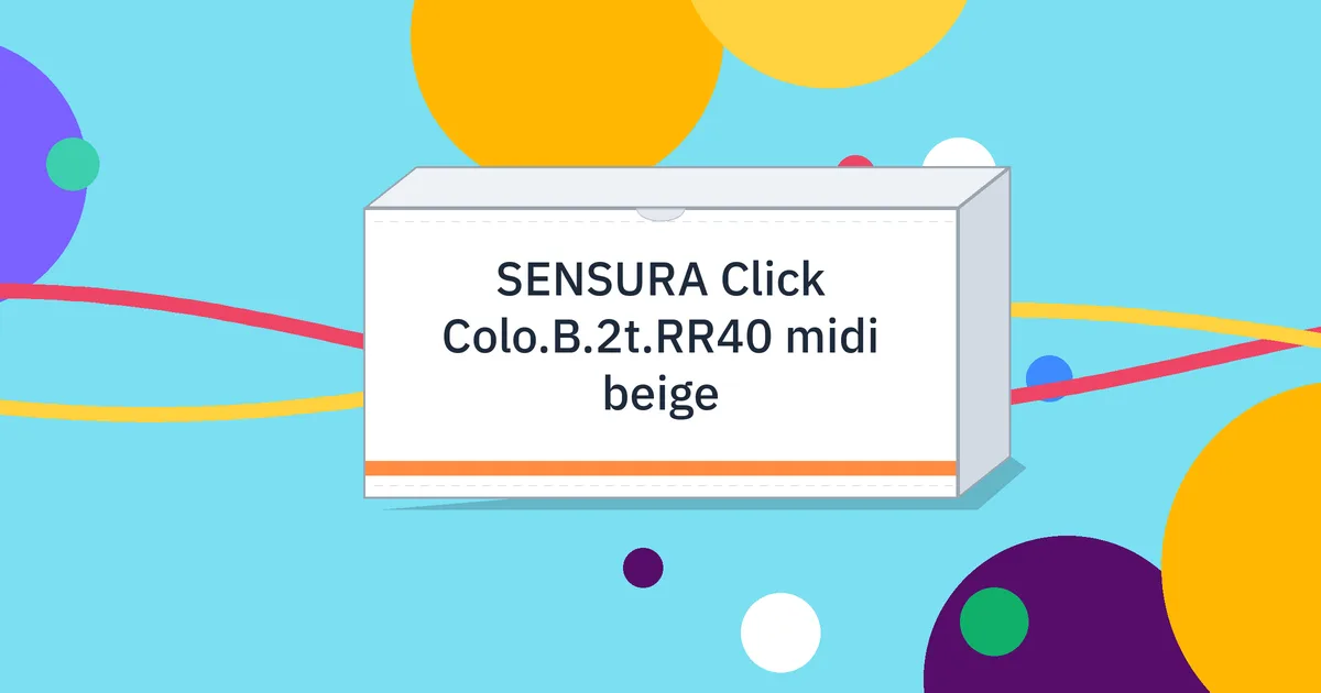 Symbolbild: Packung mit der Aufschrift SENSURA Click Colo.B.2t.RR40 midi beige (PZN 03037280) – Verfügbarkeit und Bezug in Apotheken in Frankfurt am Main