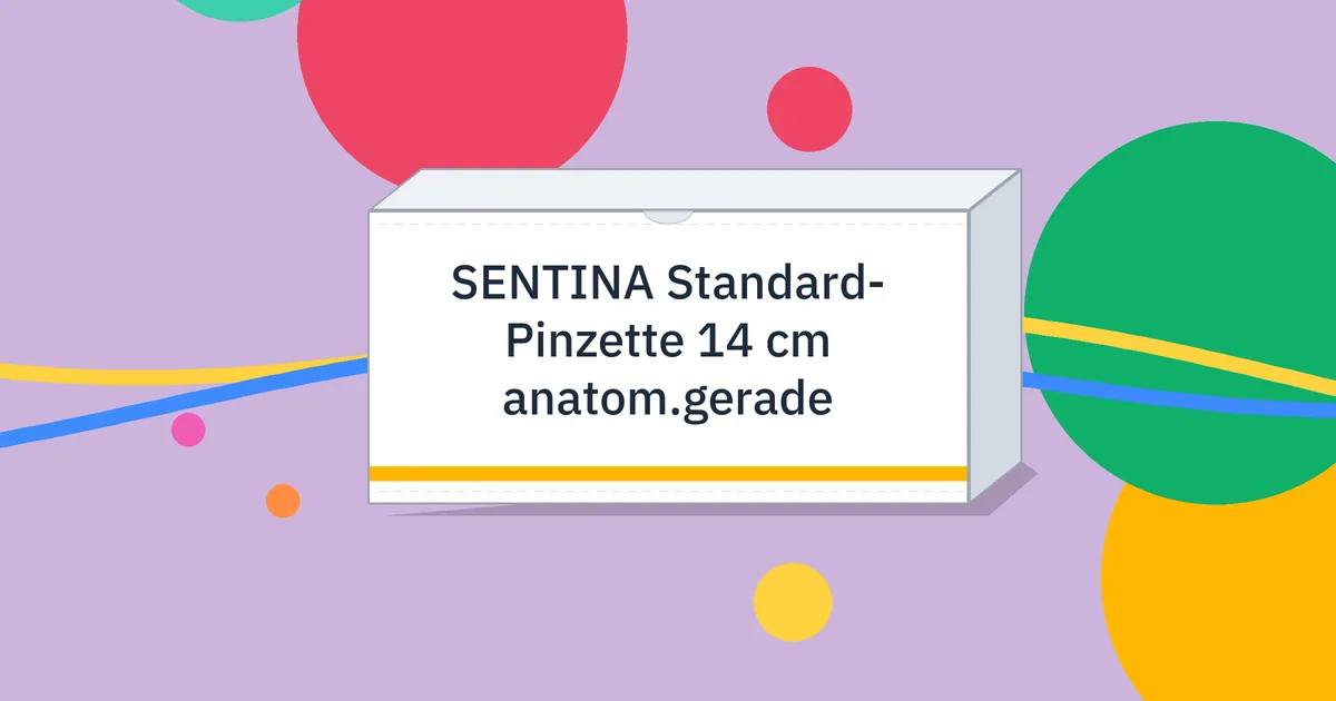 Symbolbild: Packung mit der Aufschrift SENTINA Standard-Pinzette 14 cm anatom.gerade (PZN 11588769) – Verfügbarkeit und Bezug in Apotheken in Frankfurt am Main