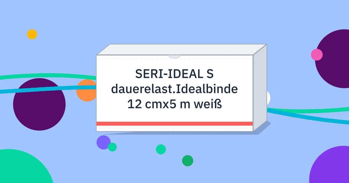 Symbolbild: Packung mit der Aufschrift SERI-IDEAL S dauerelast.Idealbinde 12 cmx5 m weiß (PZN 20845969) – Verfügbarkeit und Bezug in Apotheken in Frankfurt am Main