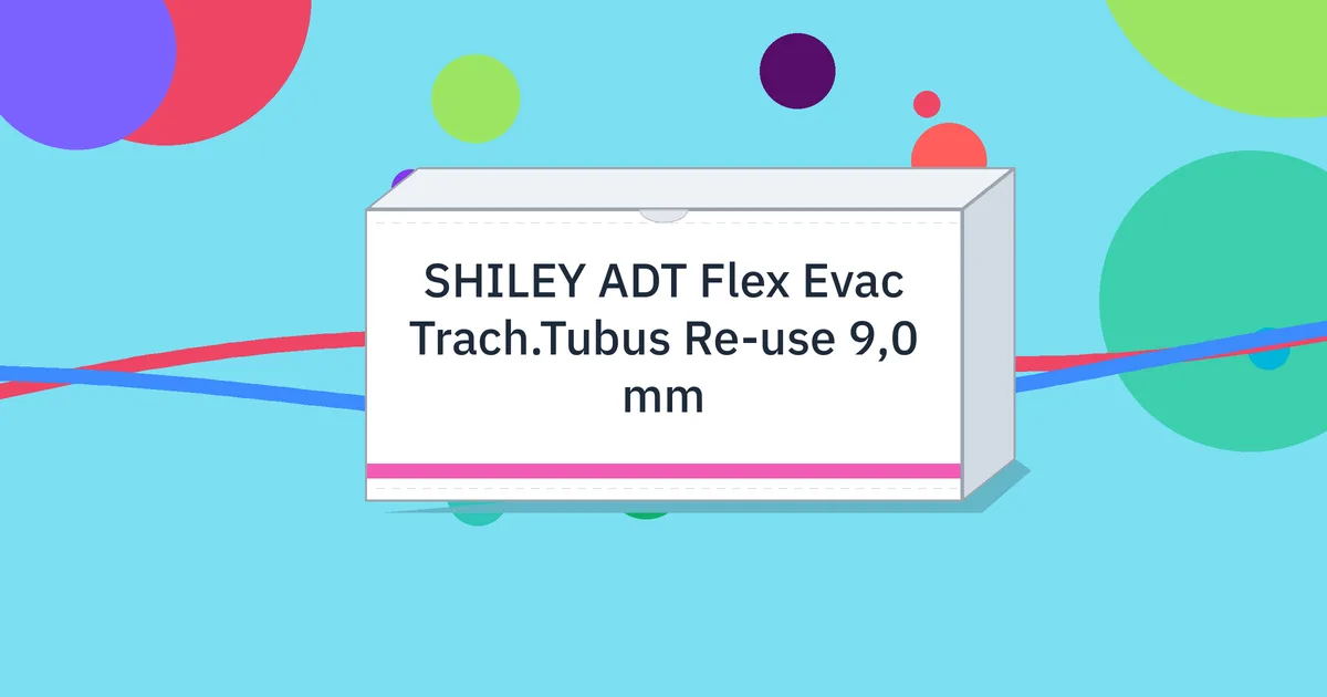 Symbolbild: Packung mit der Aufschrift SHILEY ADT Flex Evac Trach.Tubus Re-use 9,0 mm (PZN 18410626) – Verfügbarkeit und Bezug in Apotheken in Frankfurt am Main