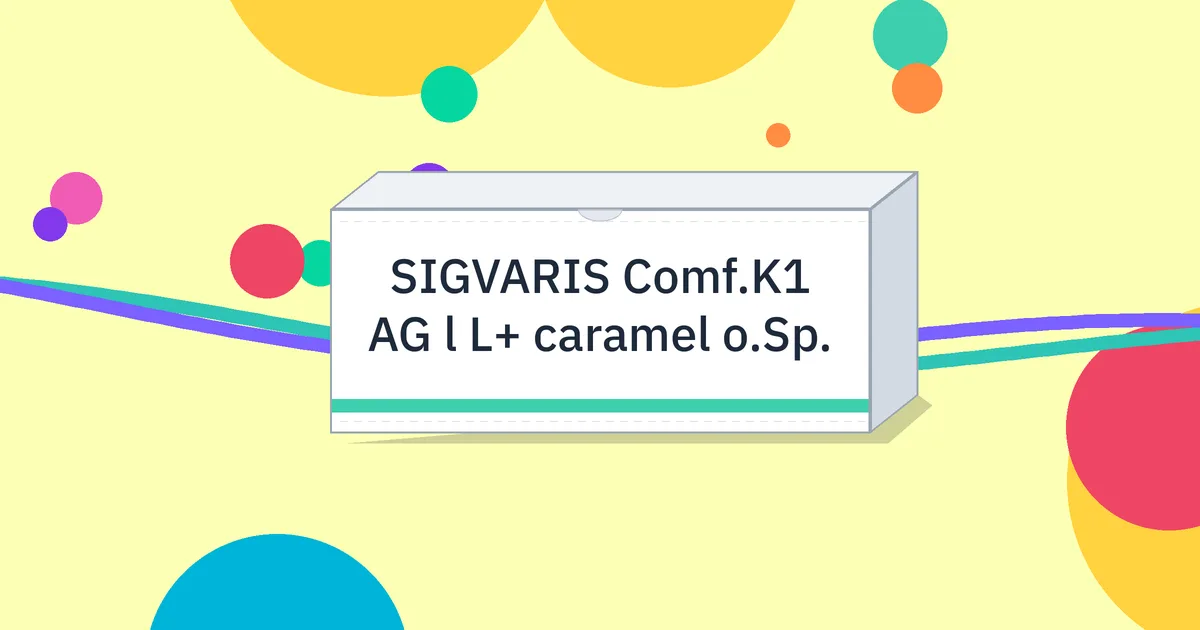 Symbolbild: Packung mit der Aufschrift SIGVARIS Comf.K1 AG l L+ caramel o.Sp. (PZN 17042586) – Verfügbarkeit und Bezug in Apotheken in Frankfurt am Main