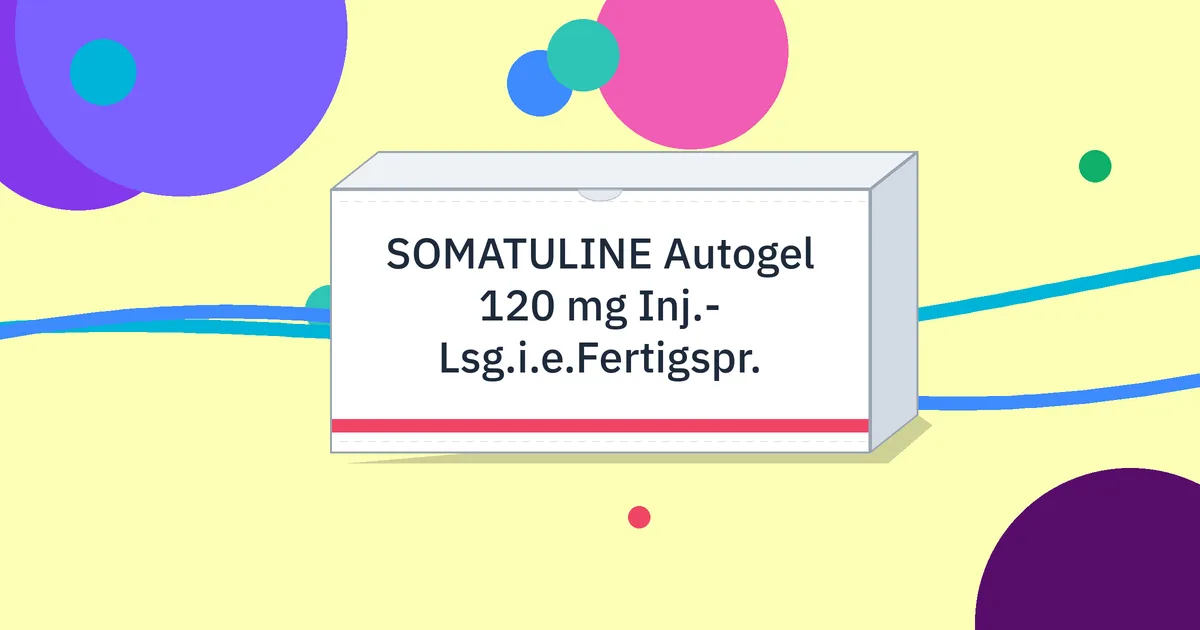 Symbolbild: Packung mit der Aufschrift SOMATULINE Autogel 120 mg Inj.-Lsg.i.e.Fertigspr. (PZN 11332314) – Verfügbarkeit und Bezug in Apotheken in Frankfurt am Main
