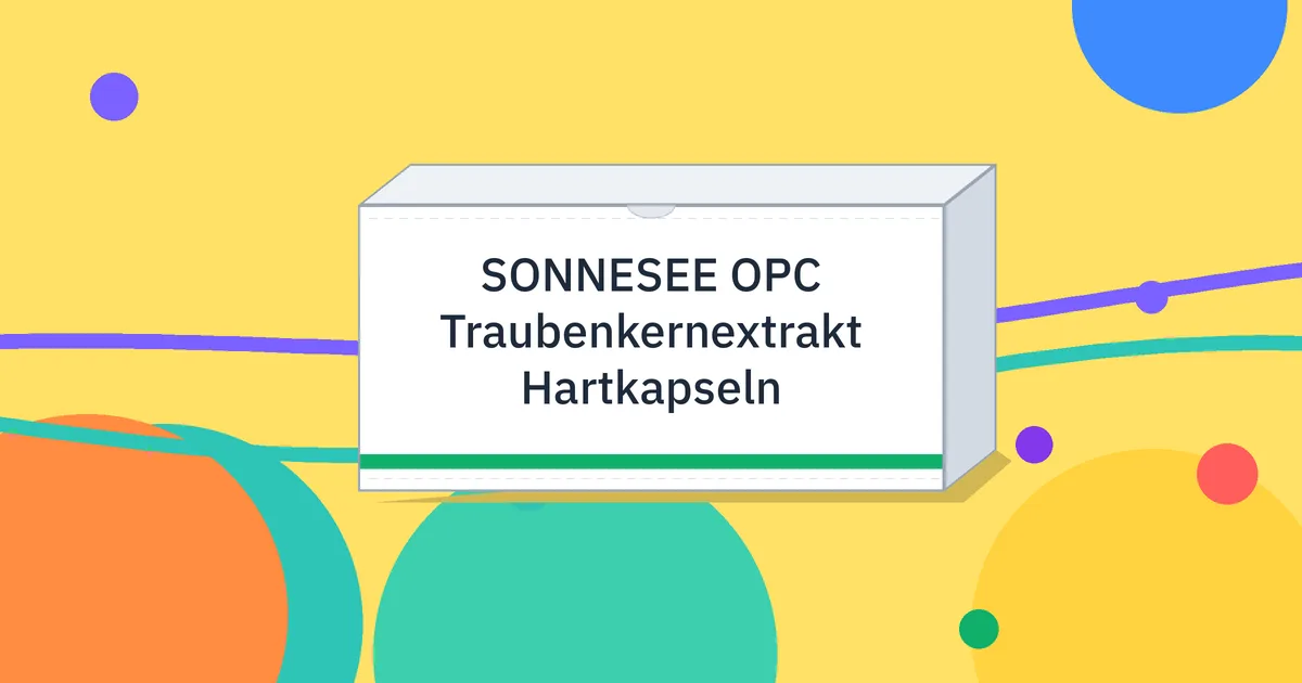Symbolbild: Packung mit der Aufschrift SONNESEE OPC Traubenkernextrakt Hartkapseln (PZN 19919579) – Verfügbarkeit und Bezug in Apotheken in Frankfurt am Main