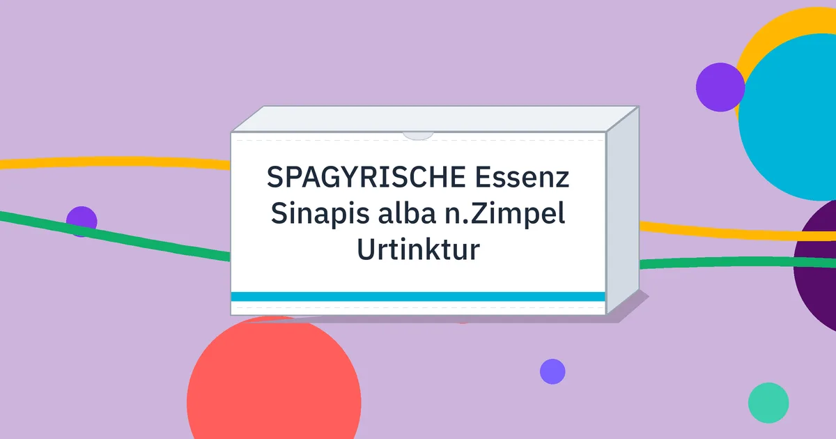 Symbolbild: Packung mit der Aufschrift SPAGYRISCHE Essenz Sinapis alba n.Zimpel Urtinktur (PZN 16700142) – Verfügbarkeit und Bezug in Apotheken in Frankfurt am Main