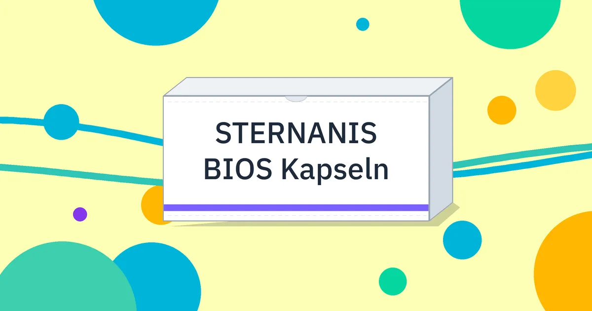 Symbolbild: Packung mit der Aufschrift STERNANIS BIOS Kapseln (PZN 17633318) – Verfügbarkeit und Bezug in Apotheken in Frankfurt am Main
