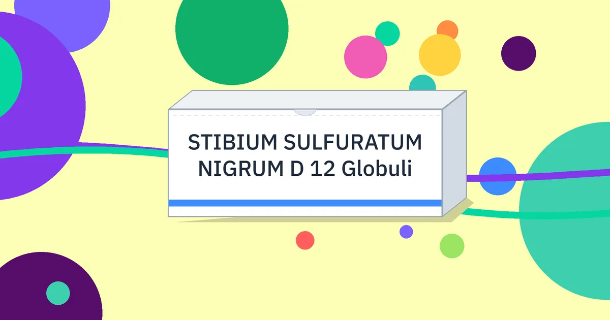 Symbolbild: Packung mit der Aufschrift STIBIUM SULFURATUM NIGRUM D 12 Globuli (PZN 01067348) – Verfügbarkeit und Bezug in Apotheken in Frankfurt am Main