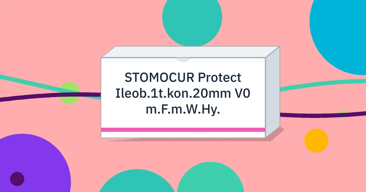 Symbolbild: Packung mit der Aufschrift STOMOCUR Protect Ileob.1t.kon.20mm V0 m.F.m.W.Hy. (PZN 14334710) – Verfügbarkeit und Bezug in Apotheken in Frankfurt am Main