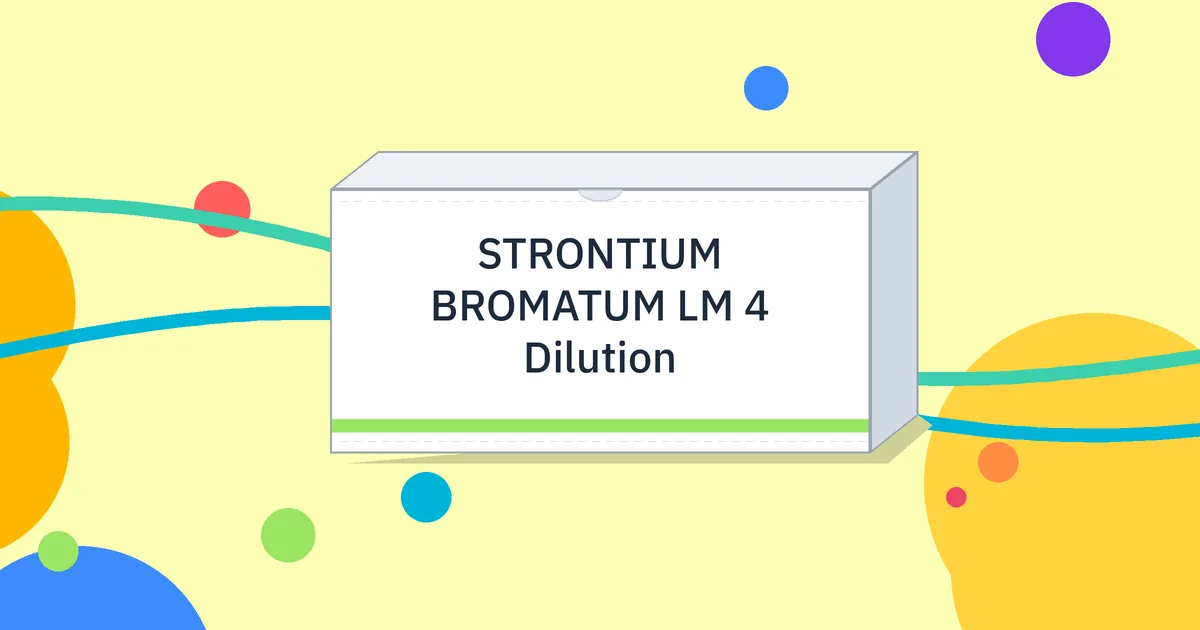Symbolbild: Packung mit der Aufschrift STRONTIUM BROMATUM LM 4 Dilution (PZN 13202633) – Verfügbarkeit und Bezug in Apotheken in Frankfurt am Main