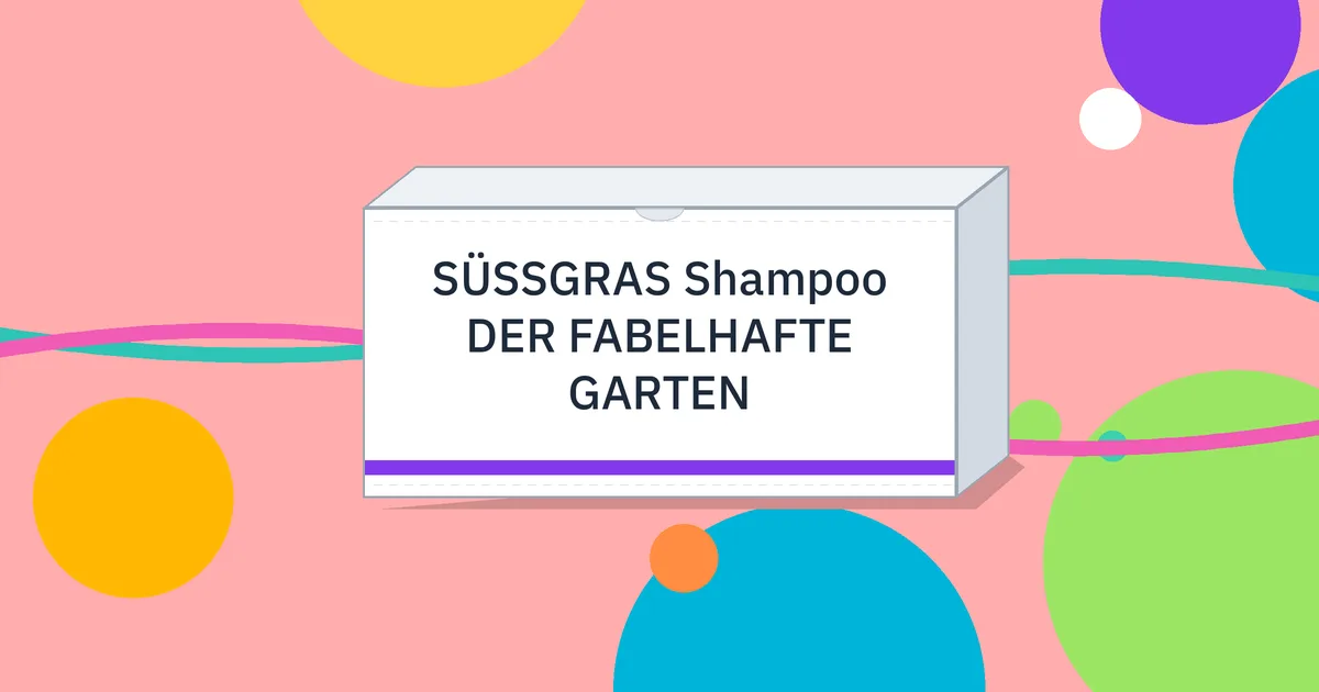 Symbolbild: Packung mit der Aufschrift SÜSSGRAS Shampoo DER FABELHAFTE GARTEN (PZN 18088314) – Verfügbarkeit und Bezug in Apotheken in Frankfurt am Main