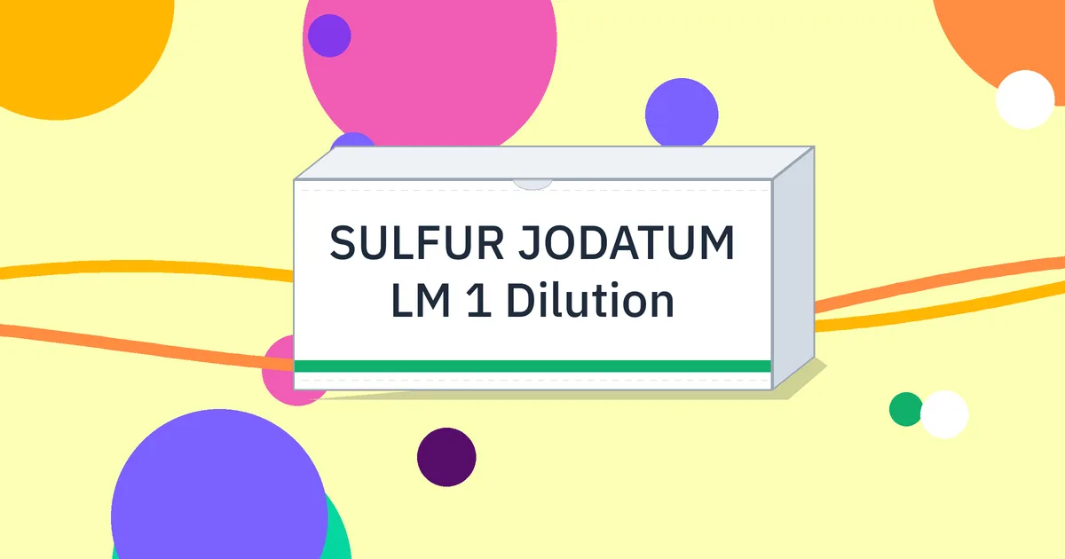 Symbolbild: Packung mit der Aufschrift SULFUR JODATUM LM 1 Dilution (PZN 13210213) – Verfügbarkeit und Bezug in Apotheken in Frankfurt am Main