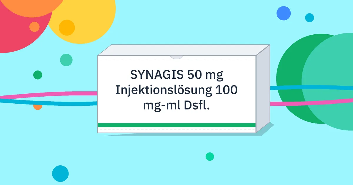 Symbolbild: Packung mit der Aufschrift SYNAGIS 50 mg Injektionslösung 100 mg-ml Dsfl. (PZN 18721740) – Verfügbarkeit und Bezug in Apotheken in Frankfurt am Main