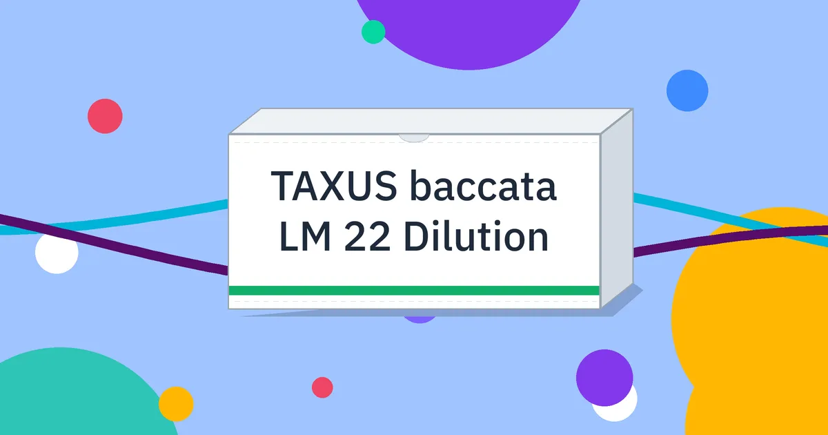 Symbolbild: Packung mit der Aufschrift TAXUS baccata LM 22 Dilution (PZN 13215311) – Verfügbarkeit und Bezug in Apotheken in Frankfurt am Main