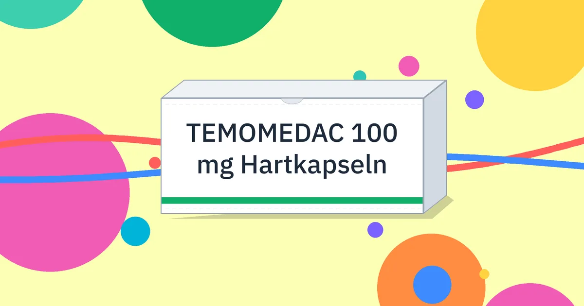 Symbolbild: Packung mit der Aufschrift TEMOMEDAC 100 mg Hartkapseln (PZN 05880678) – Verfügbarkeit und Bezug in Apotheken in Frankfurt am Main