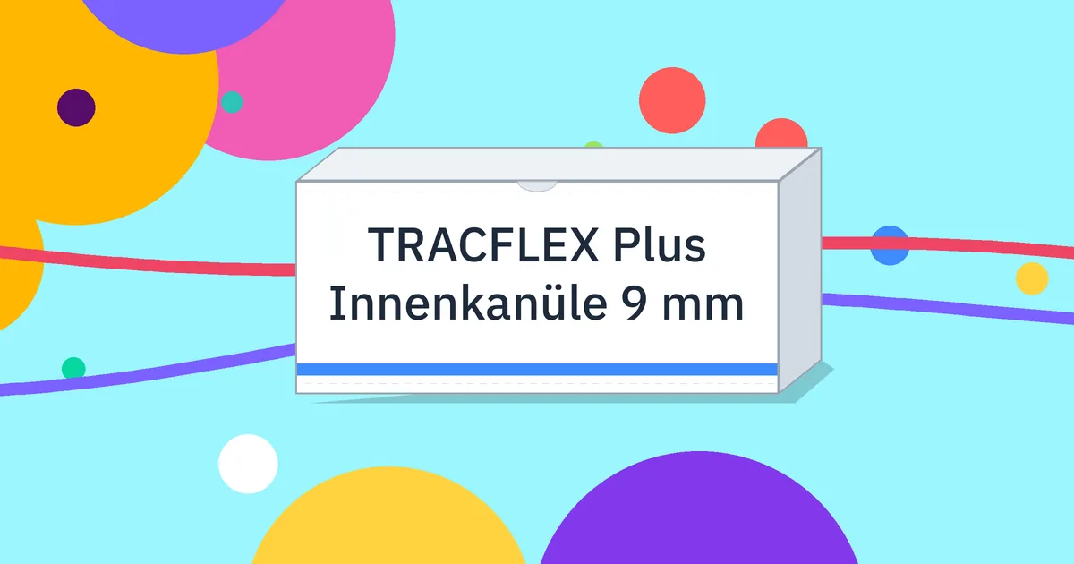 Symbolbild: Packung mit der Aufschrift TRACFLEX Plus Innenkanüle 9 mm (PZN 05538690) – Verfügbarkeit und Bezug in Apotheken in Frankfurt am Main