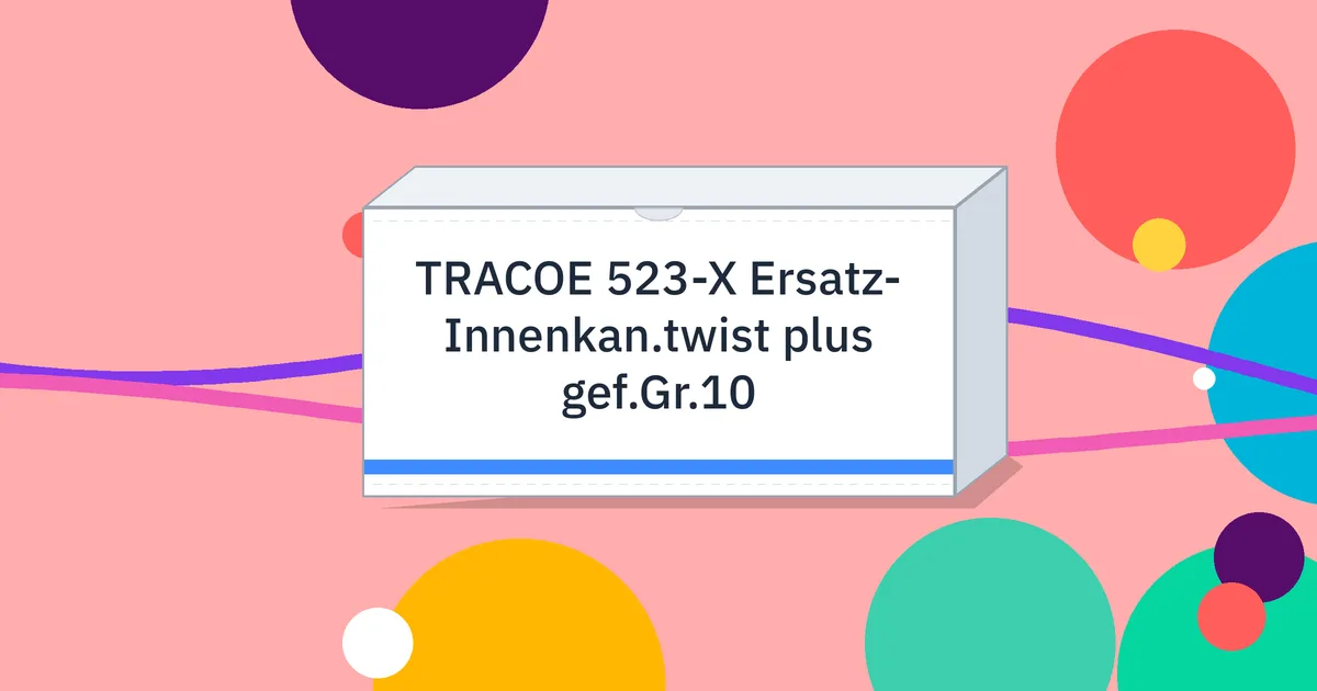 Symbolbild: Packung mit der Aufschrift TRACOE 523-X Ersatz-Innenkan.twist plus gef.Gr.10 (PZN 05881318) – Verfügbarkeit und Bezug in Apotheken in Frankfurt am Main