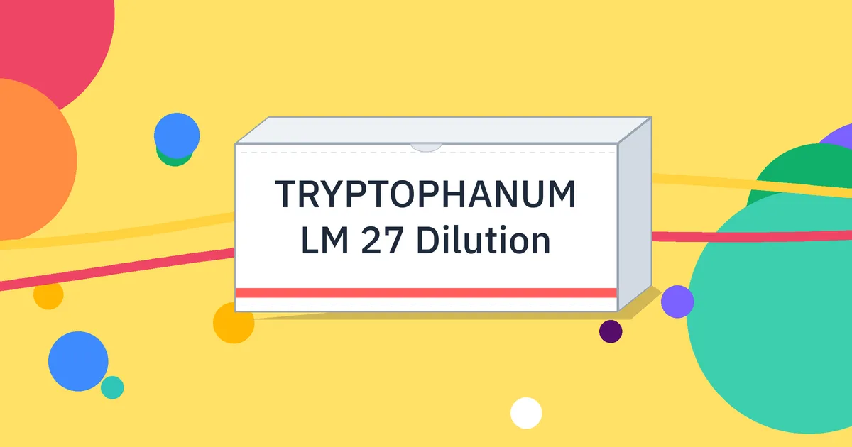 Symbolbild: Packung mit der Aufschrift TRYPTOPHANUM LM 27 Dilution (PZN 13253671) – Verfügbarkeit und Bezug in Apotheken in Frankfurt am Main
