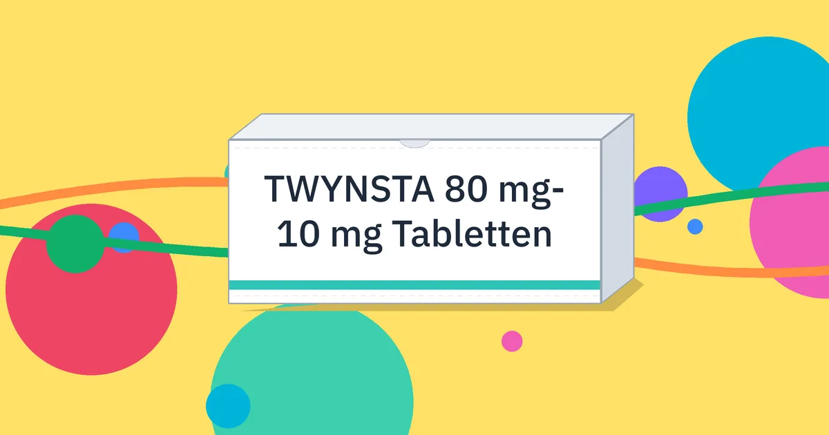 Symbolbild: Packung mit der Aufschrift TWYNSTA 80 mg-10 mg Tabletten (PZN 15888706) – Verfügbarkeit und Bezug in Apotheken in Frankfurt am Main