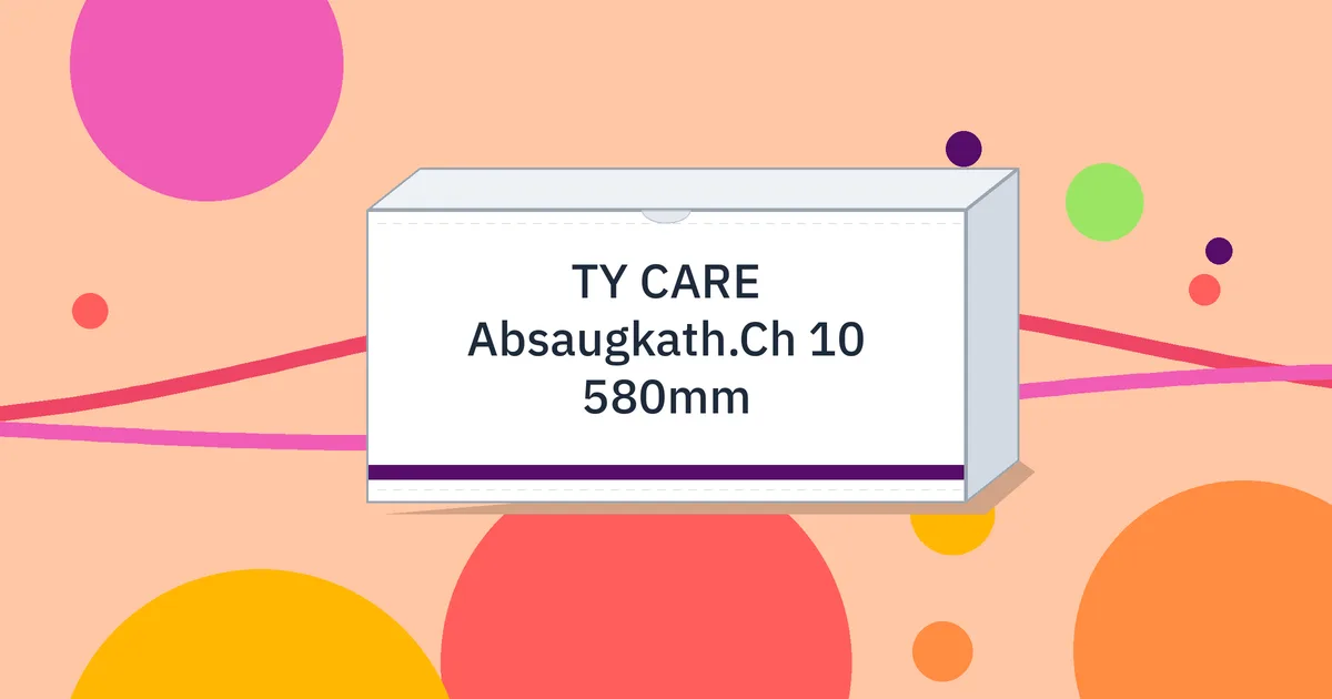Symbolbild: Packung mit der Aufschrift TY CARE Absaugkath.Ch 10 580mm (PZN 00807754) – Verfügbarkeit und Bezug in Apotheken in Frankfurt am Main