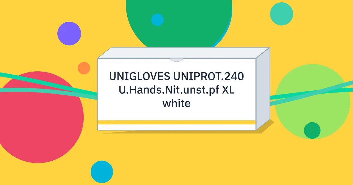 Symbolbild: Packung mit der Aufschrift UNIGLOVES UNIPROT.240 U.Hands.Nit.unst.pf XL white (PZN 18101859) – Verfügbarkeit und Bezug in Apotheken in Frankfurt am Main