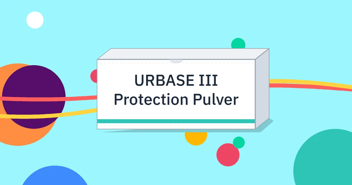 Symbolbild: Packung mit der Aufschrift URBASE III Protection Pulver (PZN 06785350) – Verfügbarkeit und Bezug in Apotheken in Frankfurt am Main
