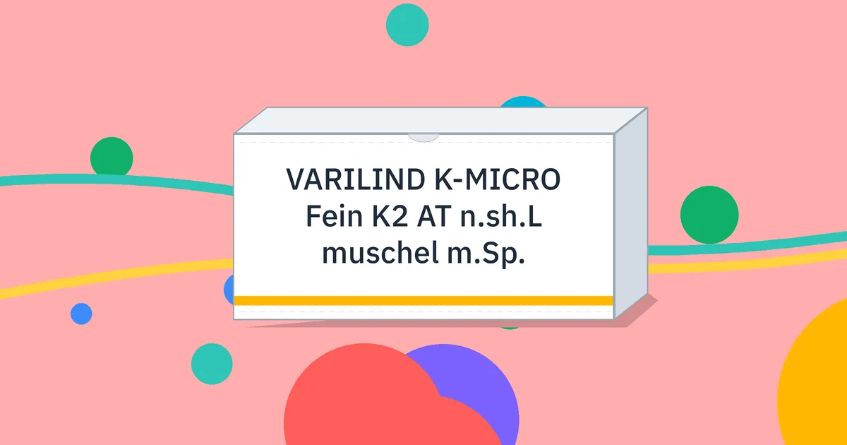 Symbolbild: Packung mit der Aufschrift VARILIND K-MICRO Fein K2 AT n.sh.L muschel m.Sp. (PZN 20554048) – Verfügbarkeit und Bezug in Apotheken in Frankfurt am Main