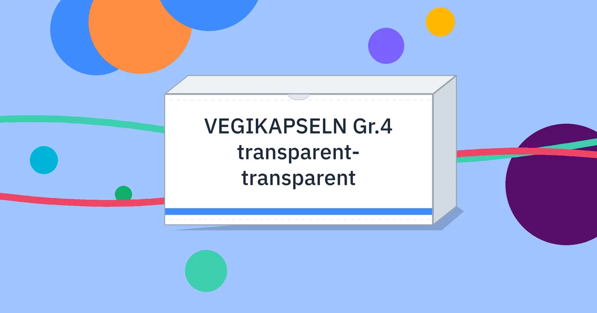 Symbolbild: Packung mit der Aufschrift VEGIKAPSELN Gr.4 transparent-transparent (PZN 17858224) – Verfügbarkeit und Bezug in Apotheken in Frankfurt am Main
