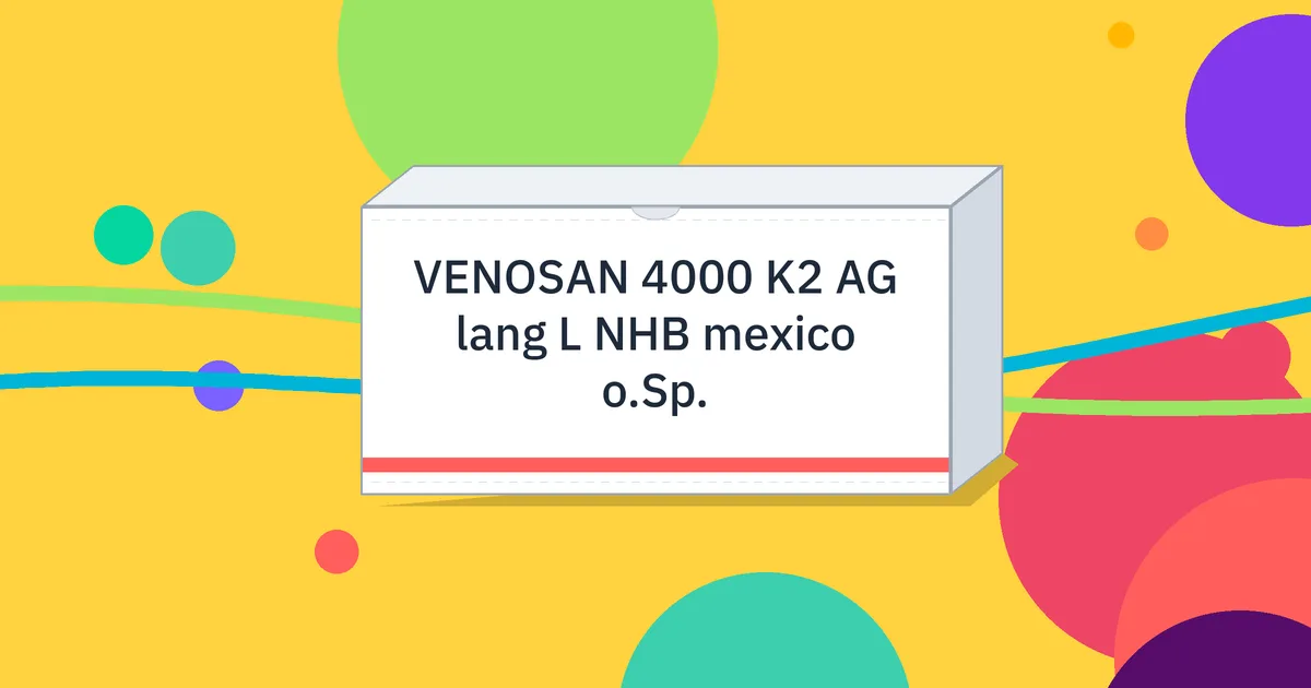 Symbolbild: Packung mit der Aufschrift VENOSAN 4000 K2 AG lang L NHB mexico o.Sp. (PZN 14424471) – Verfügbarkeit und Bezug in Apotheken in Frankfurt am Main