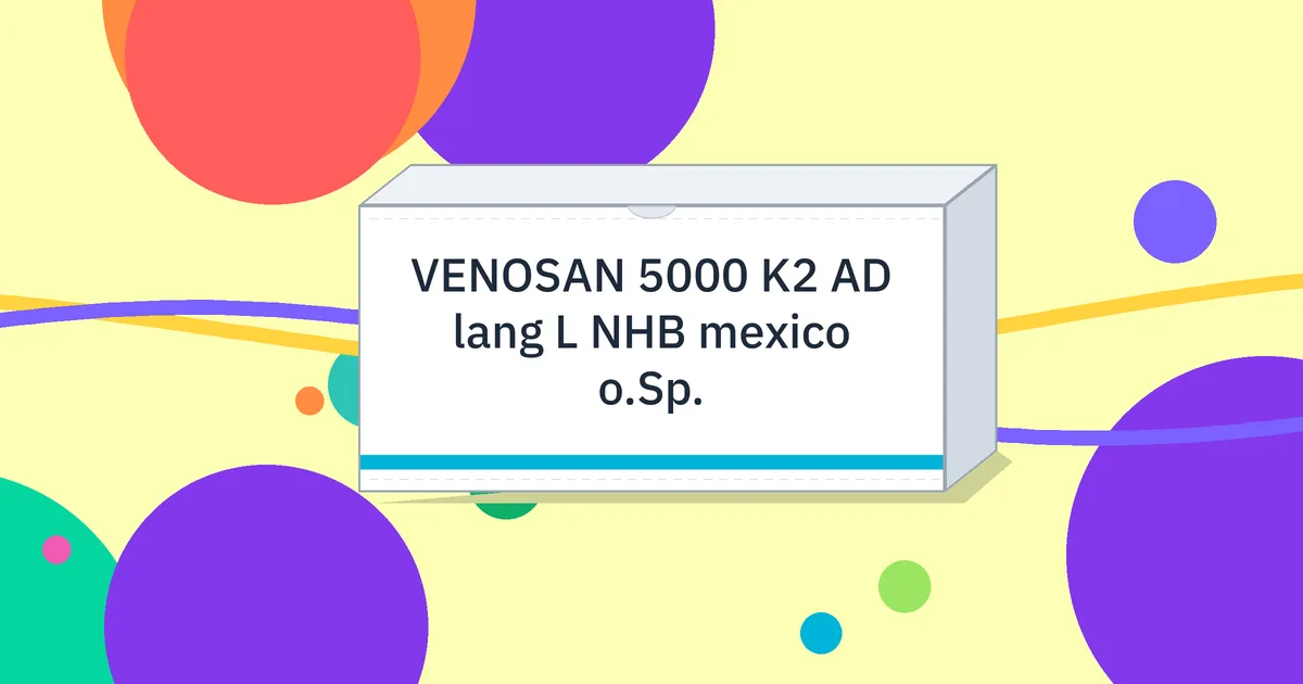 Symbolbild: Packung mit der Aufschrift VENOSAN 5000 K2 AD lang L NHB mexico o.Sp. (PZN 14430075) – Verfügbarkeit und Bezug in Apotheken in Frankfurt am Main