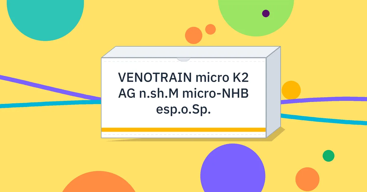 Symbolbild: Packung mit der Aufschrift VENOTRAIN micro K2 AG n.sh.M micro-NHB esp.o.Sp. (PZN 16067041) – Verfügbarkeit und Bezug in Apotheken in Frankfurt am Main