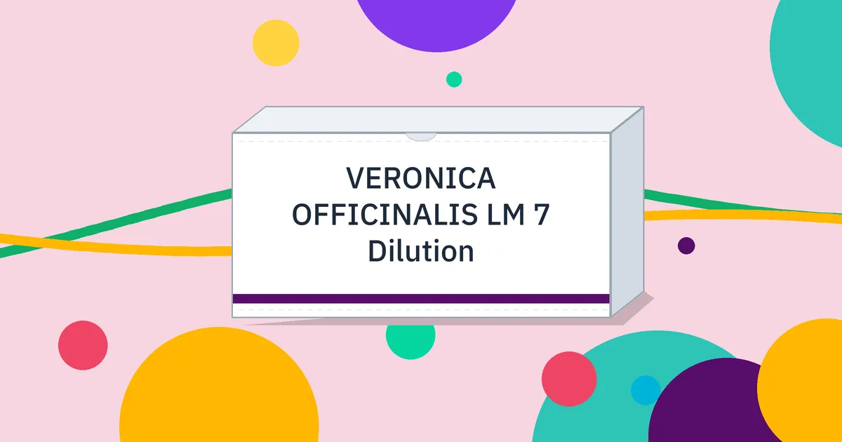 Symbolbild: Packung mit der Aufschrift VERONICA OFFICINALIS LM 7 Dilution (PZN 13269778) – Verfügbarkeit und Bezug in Apotheken in Frankfurt am Main