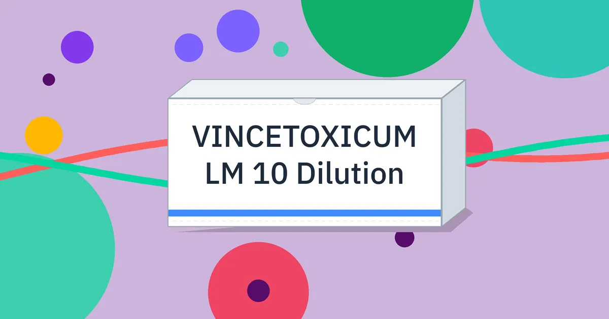 Symbolbild: Packung mit der Aufschrift VINCETOXICUM LM 10 Dilution (PZN 13274437) – Verfügbarkeit und Bezug in Apotheken in Frankfurt am Main