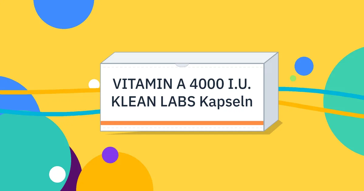 Symbolbild: Packung mit der Aufschrift VITAMIN A 4000 I.U. KLEAN LABS Kapseln (PZN 13517093) – Verfügbarkeit und Bezug in Apotheken in Frankfurt am Main