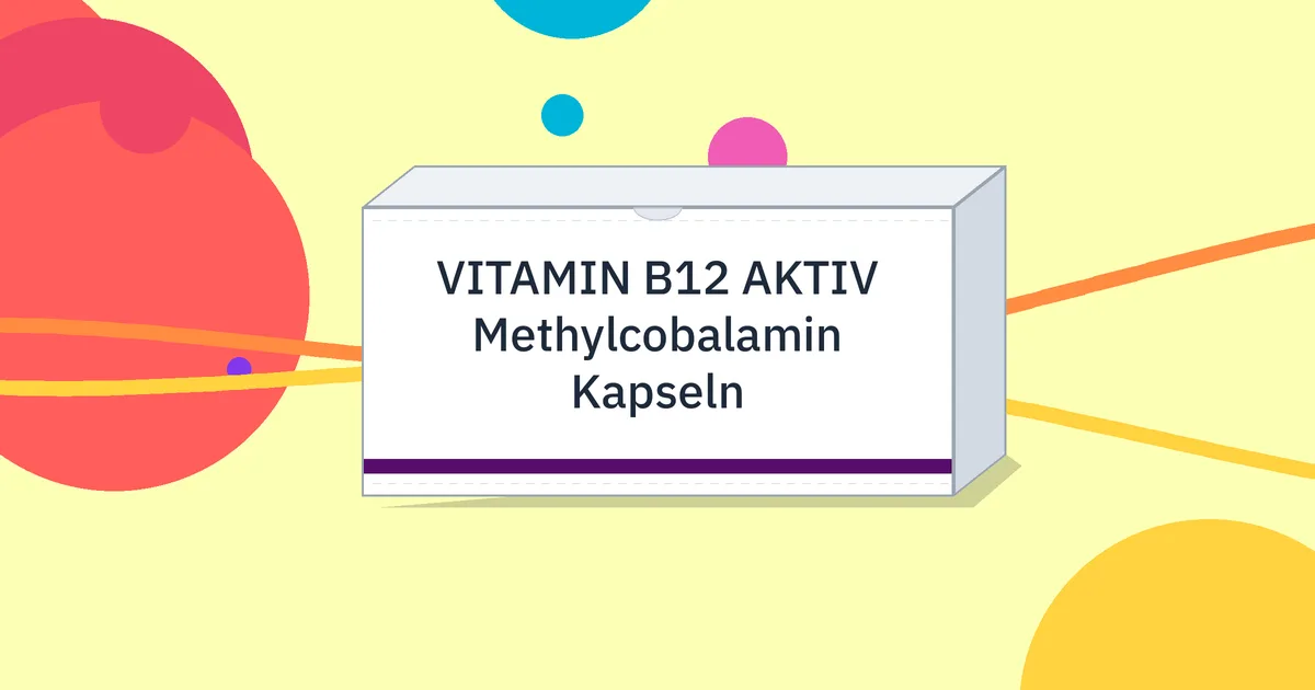 Symbolbild: Packung mit der Aufschrift VITAMIN B12 AKTIV Methylcobalamin Kapseln (PZN 09894648) – Verfügbarkeit und Bezug in Apotheken in Frankfurt am Main