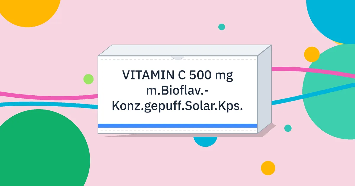 Symbolbild: Packung mit der Aufschrift VITAMIN C 500 mg m.Bioflav.-Konz.gepuff.Solar.Kps. (PZN 17255046) – Verfügbarkeit und Bezug in Apotheken in Frankfurt am Main