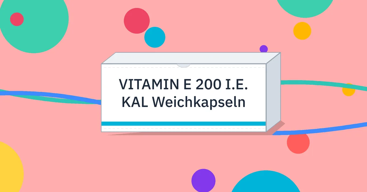 Symbolbild: Packung mit der Aufschrift VITAMIN E 200 I.E. KAL Weichkapseln (PZN 13895027) – Verfügbarkeit und Bezug in Apotheken in Frankfurt am Main