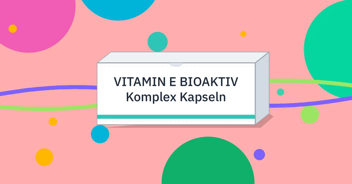 Symbolbild: Packung mit der Aufschrift VITAMIN E BIOAKTIV Komplex Kapseln (PZN 14040776) – Verfügbarkeit und Bezug in Apotheken in Frankfurt am Main