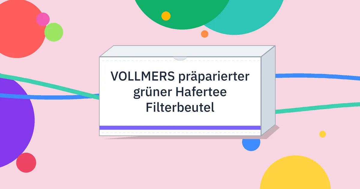 Symbolbild: Packung mit der Aufschrift VOLLMERS präparierter grüner Hafertee Filterbeutel (PZN 05371847) – Verfügbarkeit und Bezug in Apotheken in Frankfurt am Main