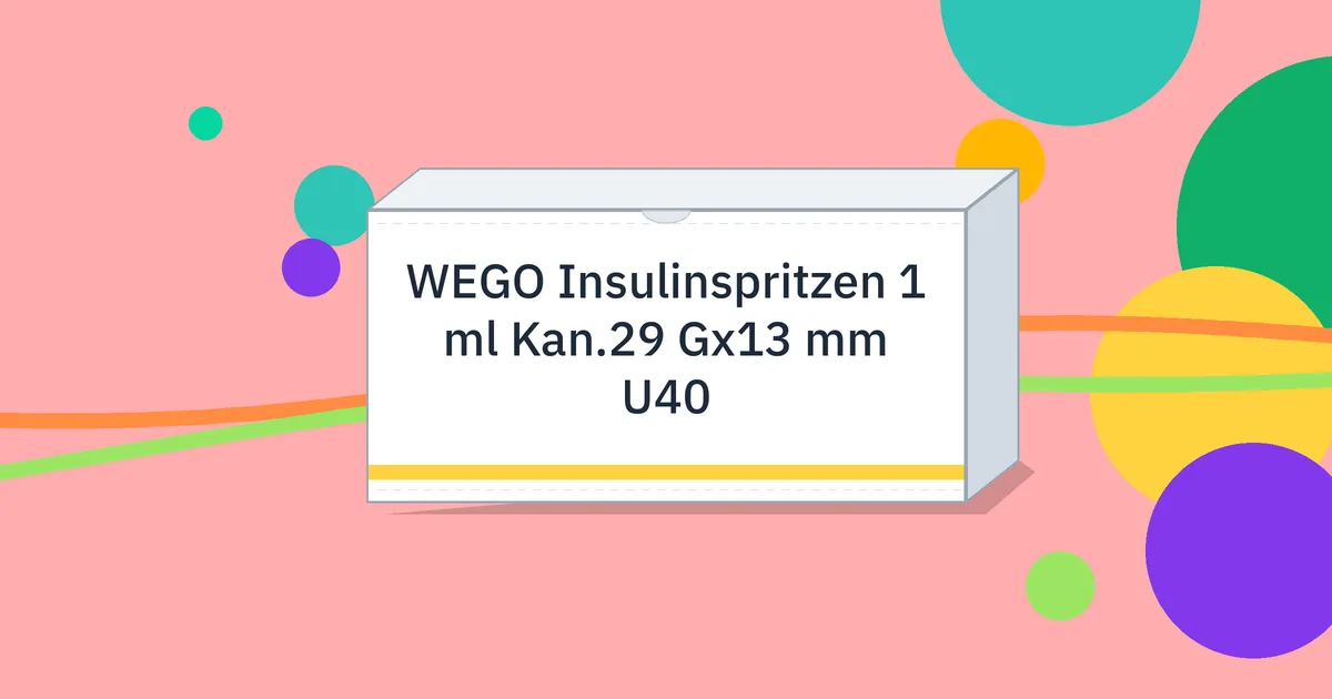 Symbolbild: Packung mit der Aufschrift WEGO Insulinspritzen 1 ml Kan.29 Gx13 mm U40 (PZN 18859361) – Verfügbarkeit und Bezug in Apotheken in Frankfurt am Main