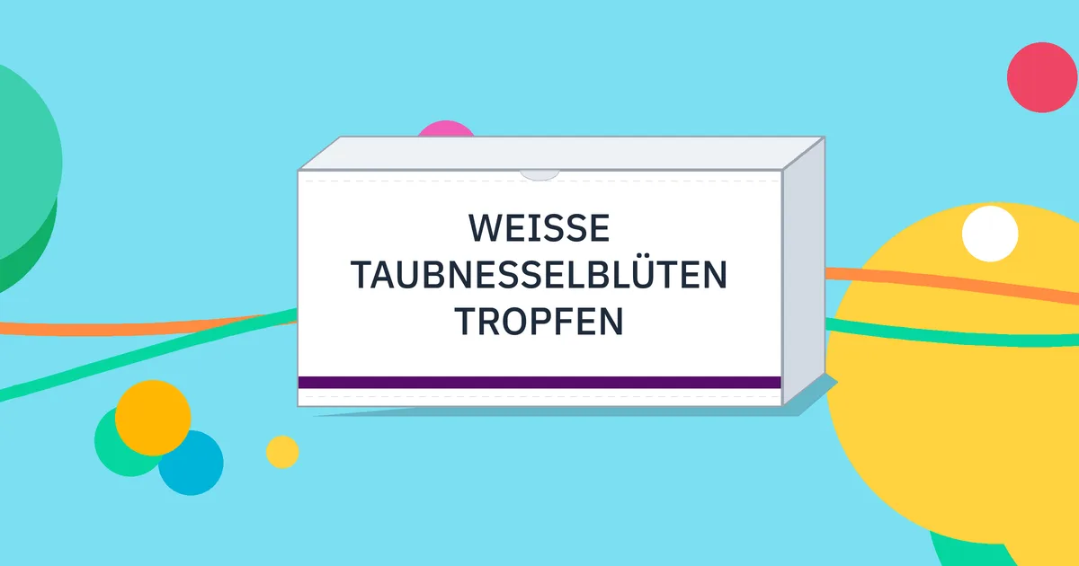 Symbolbild: Packung mit der Aufschrift WEISSE TAUBNESSELBLÜTEN TROPFEN (PZN 14127164) – Verfügbarkeit und Bezug in Apotheken in Frankfurt am Main