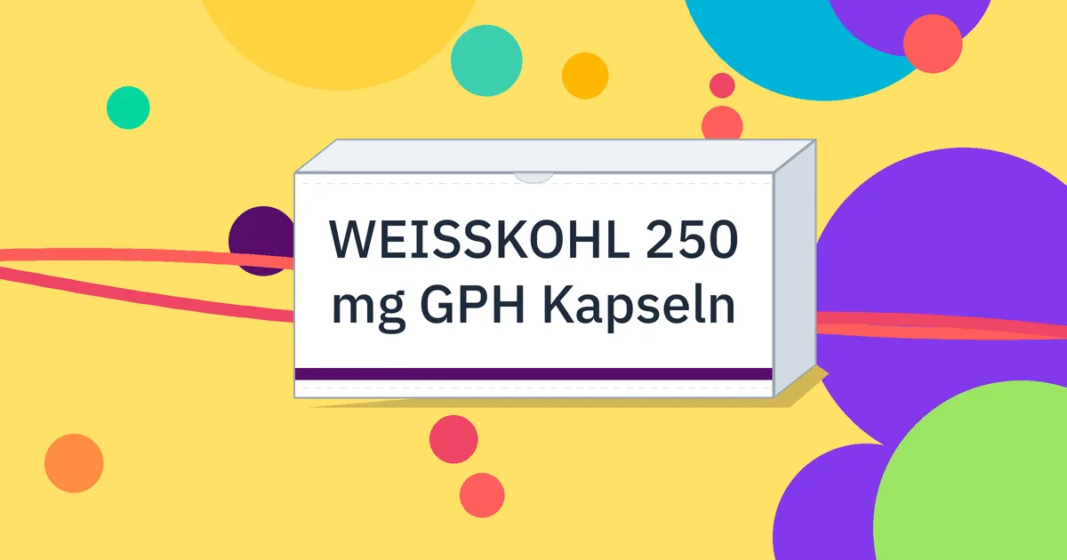 Symbolbild: Packung mit der Aufschrift WEISSKOHL 250 mg GPH Kapseln (PZN 00955271) – Verfügbarkeit und Bezug in Apotheken in Frankfurt am Main