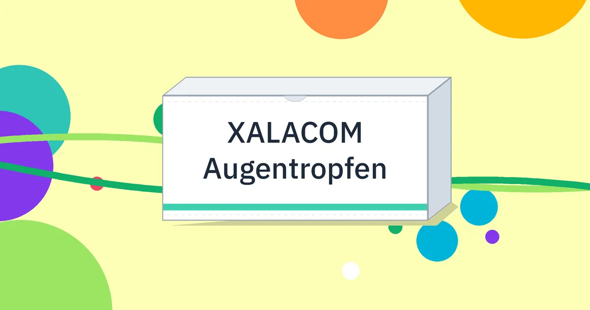 Symbolbild: Packung mit der Aufschrift XALACOM Augentropfen (PZN 00417220) – Verfügbarkeit und Bezug in Apotheken in Frankfurt am Main
