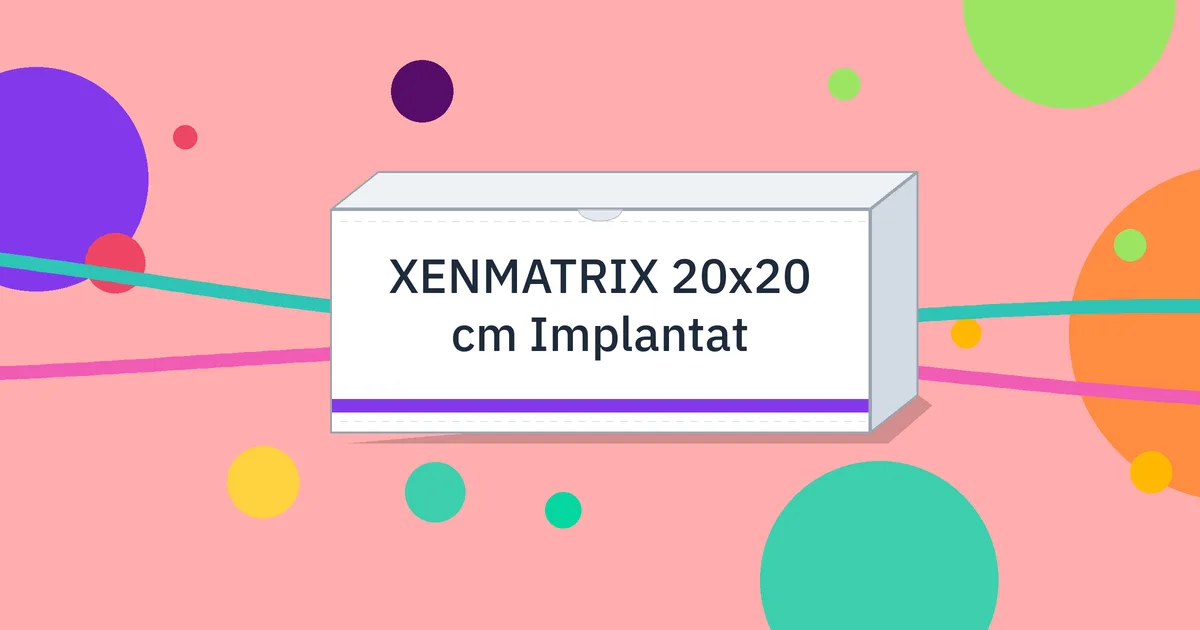 Symbolbild: Packung mit der Aufschrift XENMATRIX 20x20 cm Implantat (PZN 04023073) – Verfügbarkeit und Bezug in Apotheken in Frankfurt am Main