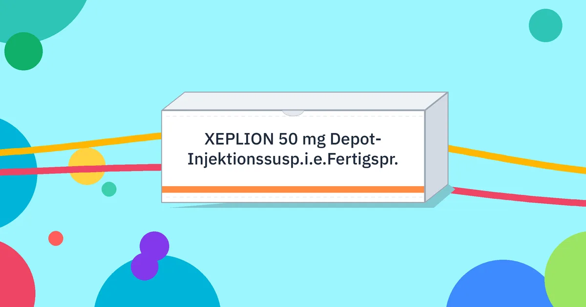 Symbolbild: Packung mit der Aufschrift XEPLION 50 mg Depot-Injektionssusp.i.e.Fertigspr. (PZN 10070094) – Verfügbarkeit und Bezug in Apotheken in Frankfurt am Main