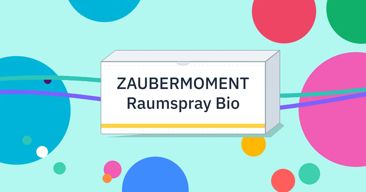 Symbolbild: Packung mit der Aufschrift ZAUBERMOMENT Raumspray Bio (PZN 19181866) – Verfügbarkeit und Bezug in Apotheken in Frankfurt am Main